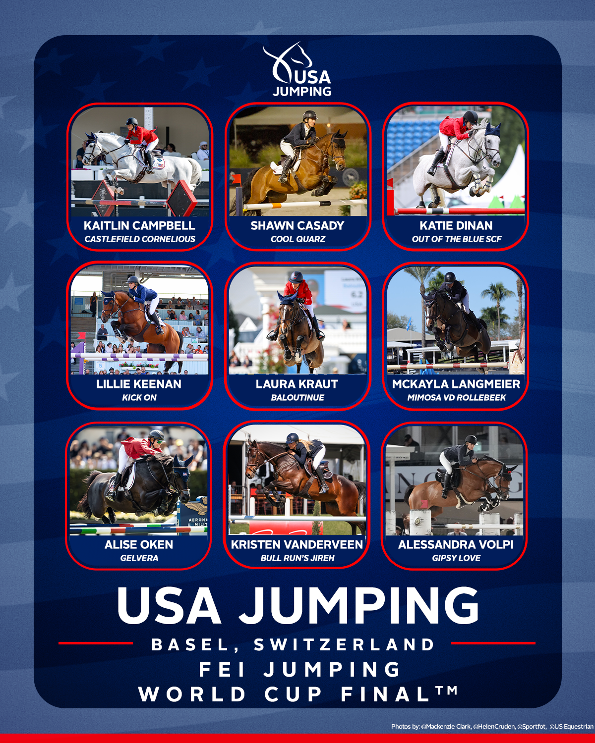Team USA Combinations for the 2025 Longines FEI Jumping World Cup ...